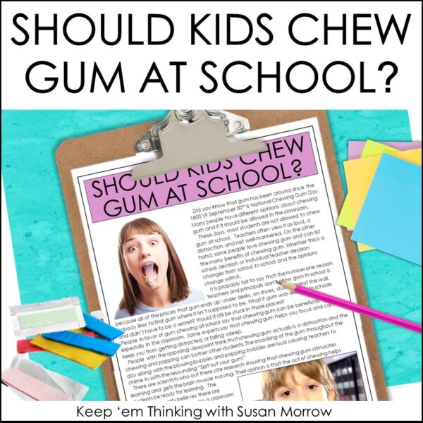 should-kids-chew-gum-at-school-opinion-writing - Keep ‘em Thinking